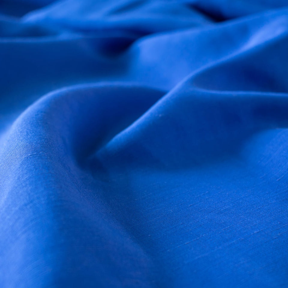 LA Designer Polynesian Blue Linen/Rayon Blend - Wide - "Blue Islands"