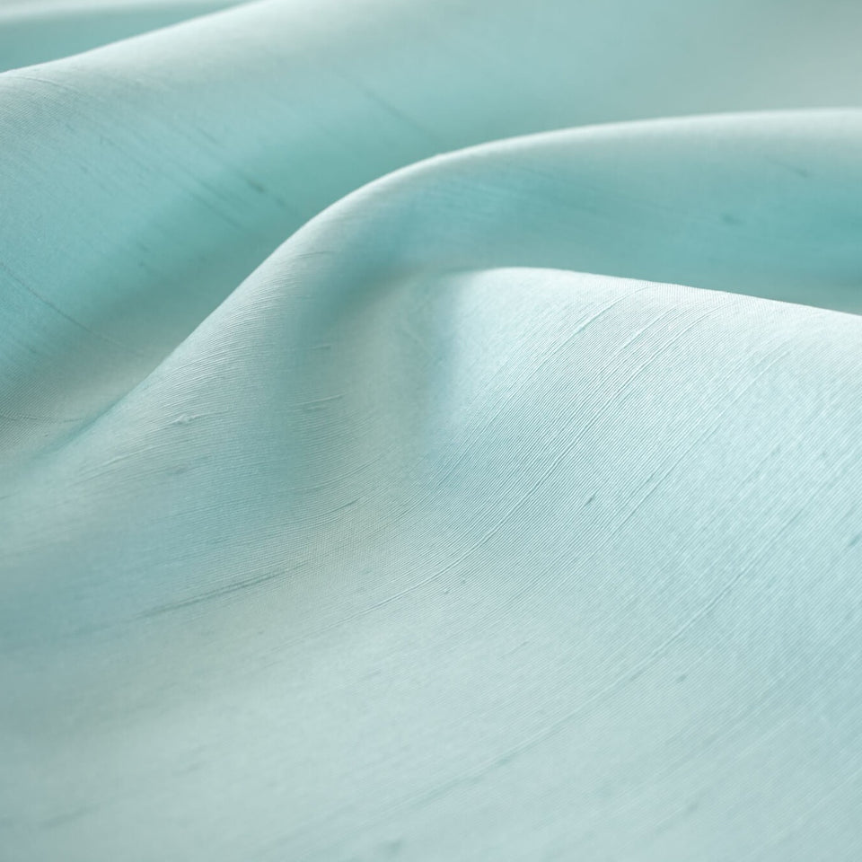 Beverly Hills Couture Designer Light Blue Silk Shantung -Wide- 'Crysta